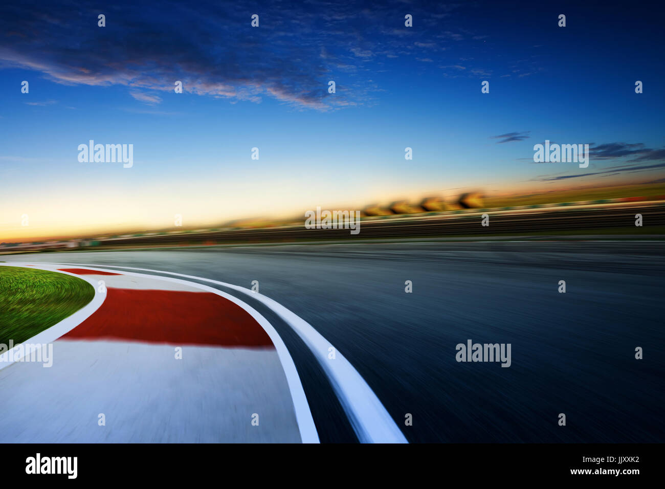 Motion blurred racetrack ,cold mood , early morning scene Stock Photo ...