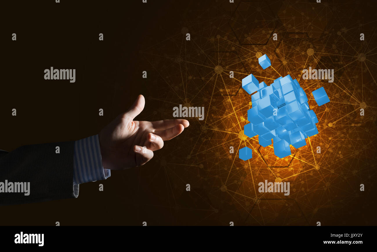 Idea of new technologies and integration presented by cube figure Stock ...