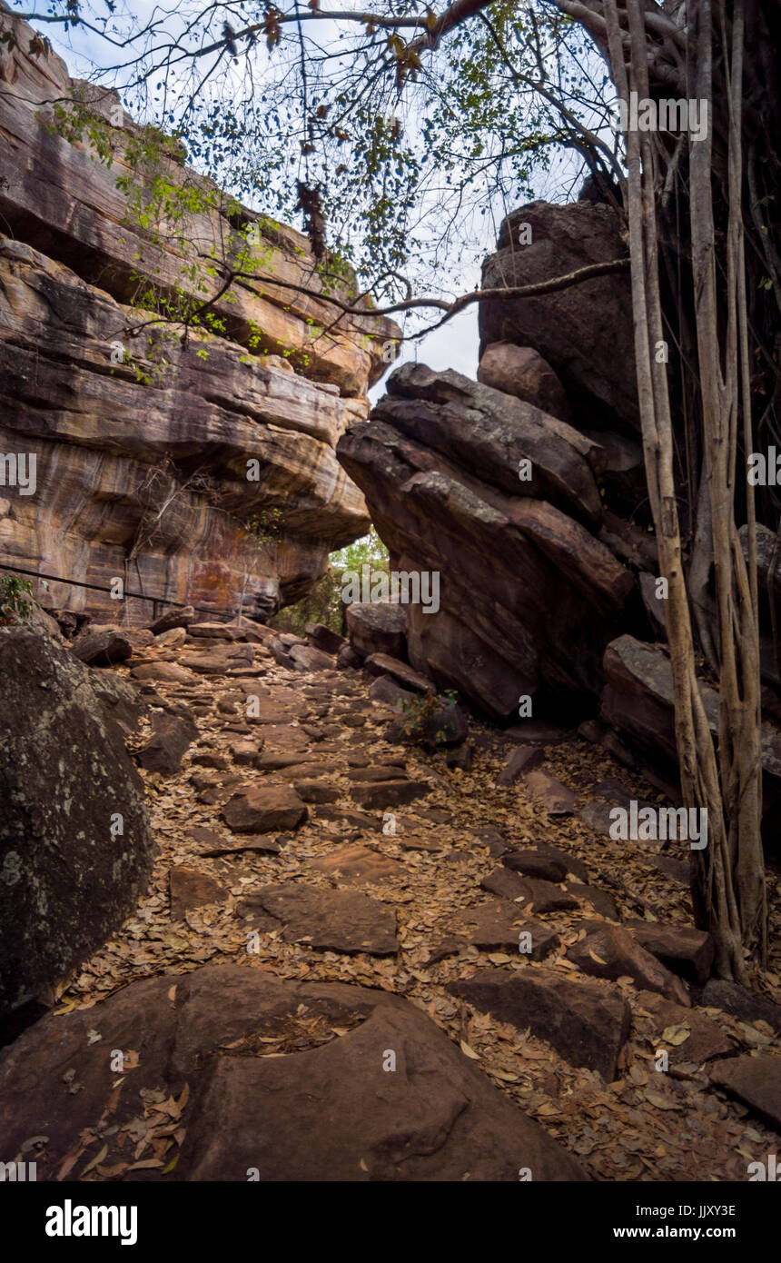 entrance to and view around an ancient Mabuyu tribe meeting ground ...
