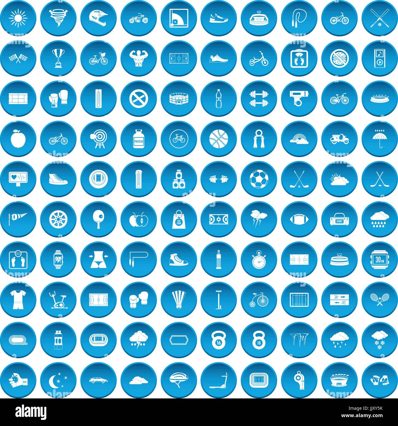 100 cycling icons set blue Stock Vector Image & Art - Alamy