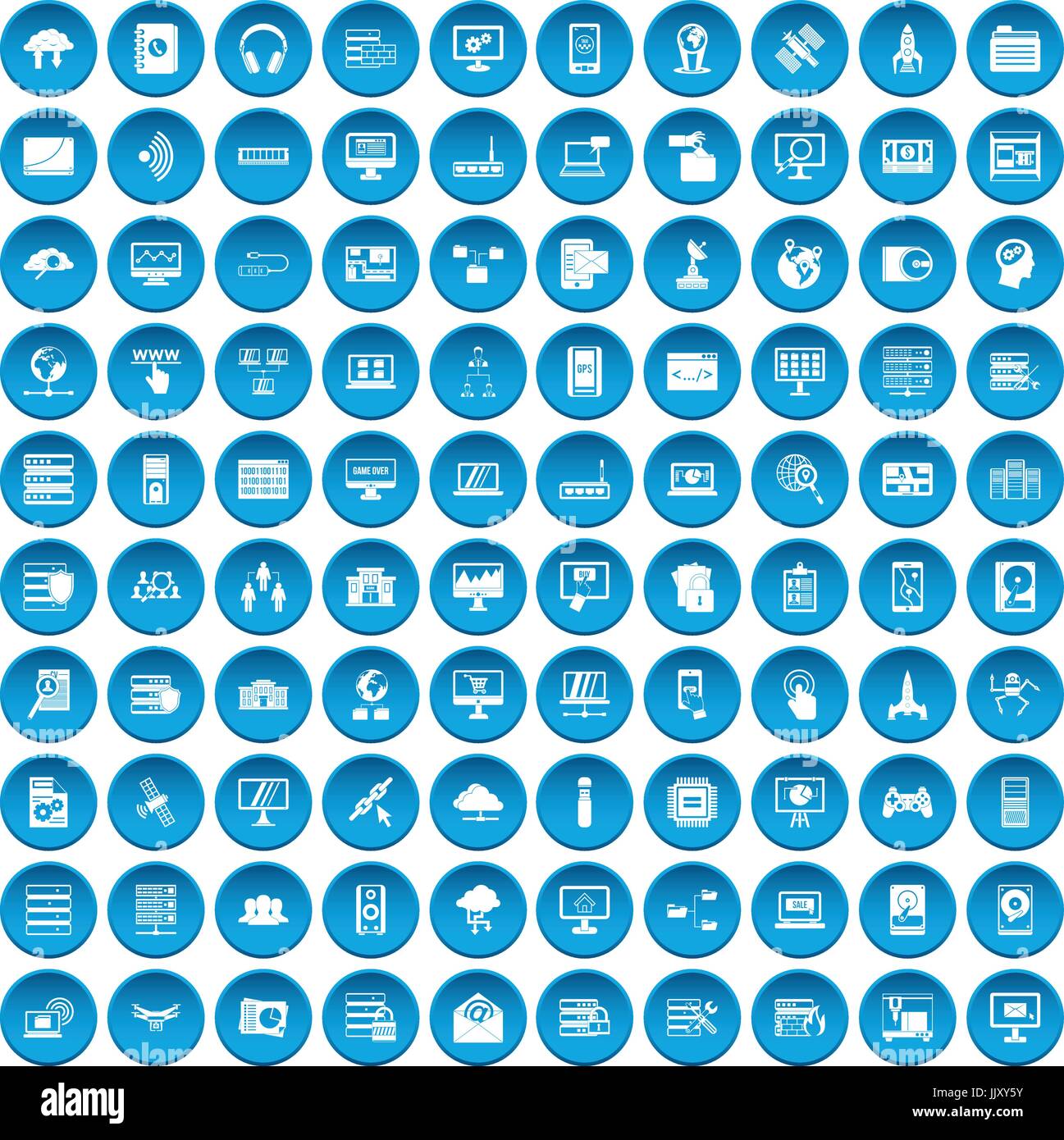 100 database and cloud icons set blue Stock Vector Image & Art - Alamy