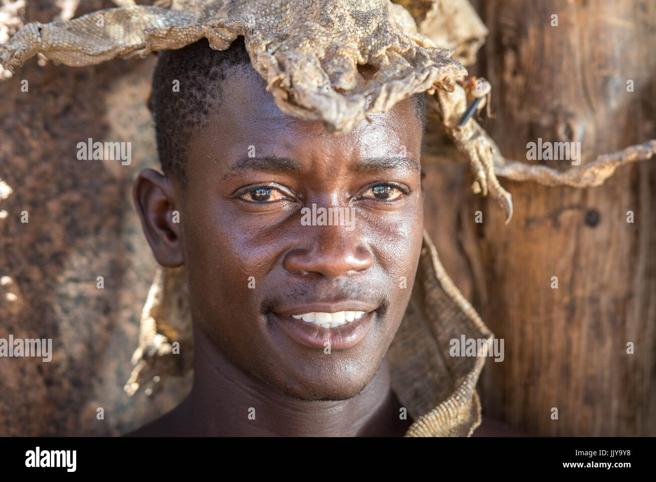 Portrait of a Damara man at the Damara Living Museum, located north of ...