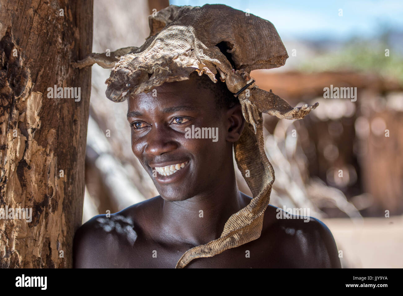 Portrait of a Damara man at the Damara Living Museum, located north of ...