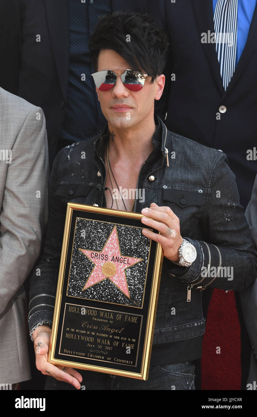 Los Angeles, USA. 20th July, 2017. Magician Criss Angel poses with ...