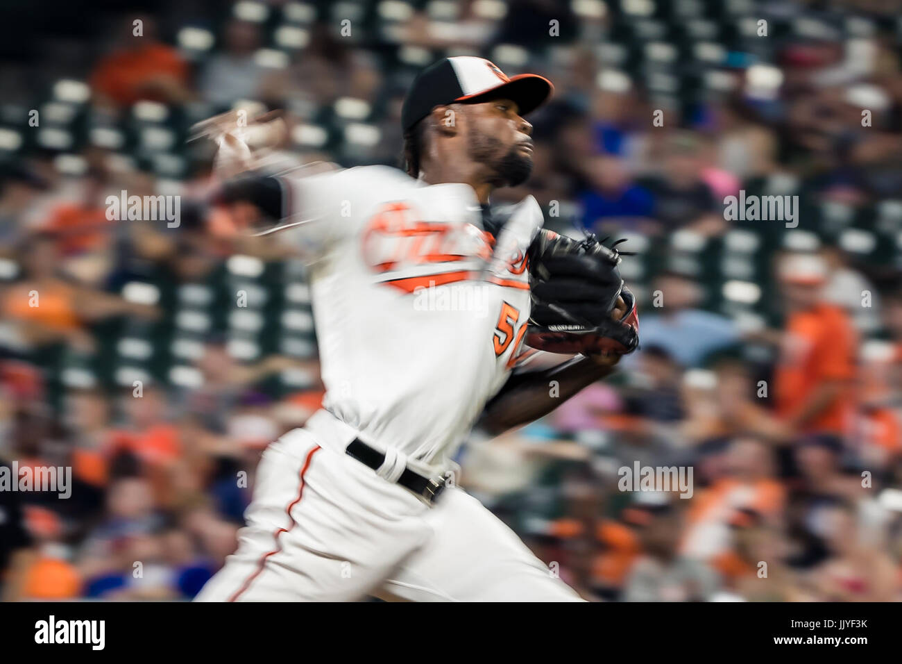 Baltimore, Maryland, USA. 20th July, 2017. Baltimore Orioles relief ...