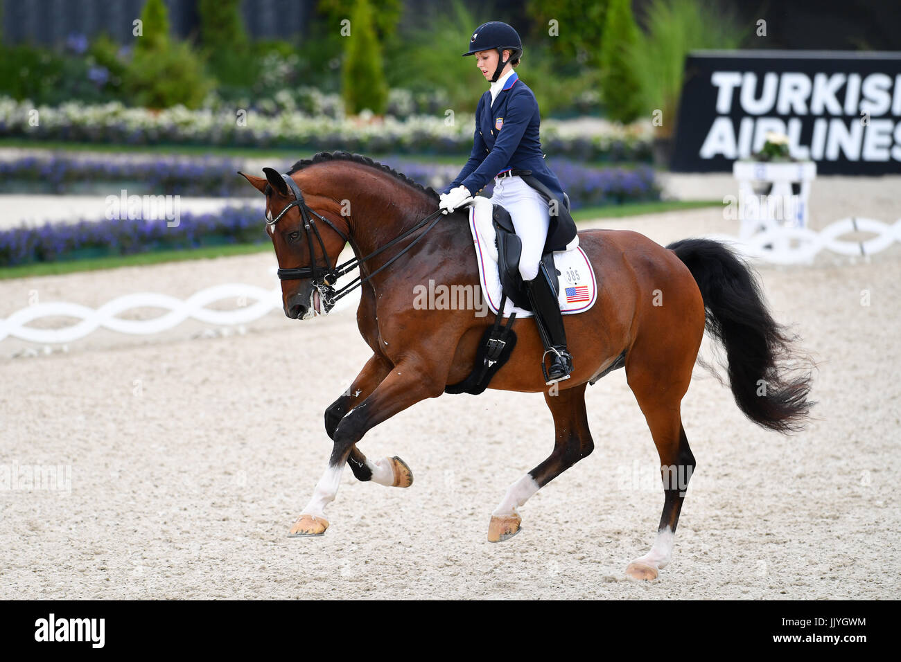 American dressage rider Laura Graves riding the horse Verdades at the ...