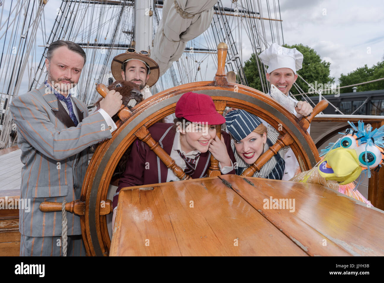 Cutty Sark, London, UK. 21st July, 2017. The cast of brand new family ...