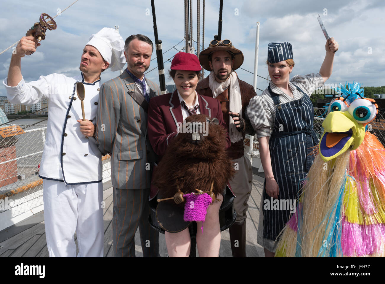 Cutty Sark, London, UK. 21st July, 2017. The cast of brand new family ...