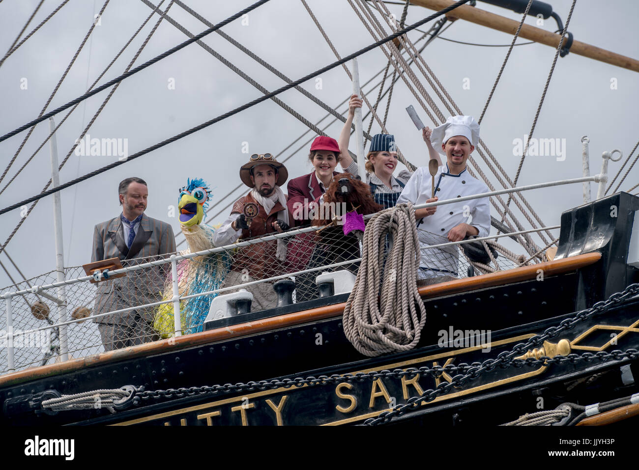 Cutty Sark, London, UK. 21st July, 2017. The cast of brand new family ...