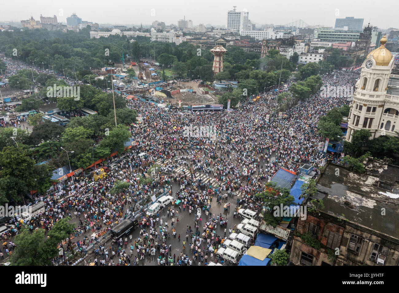Kolkata, July 21. 21st July, 1993. Supporters gather during a mass rally organized by the ...