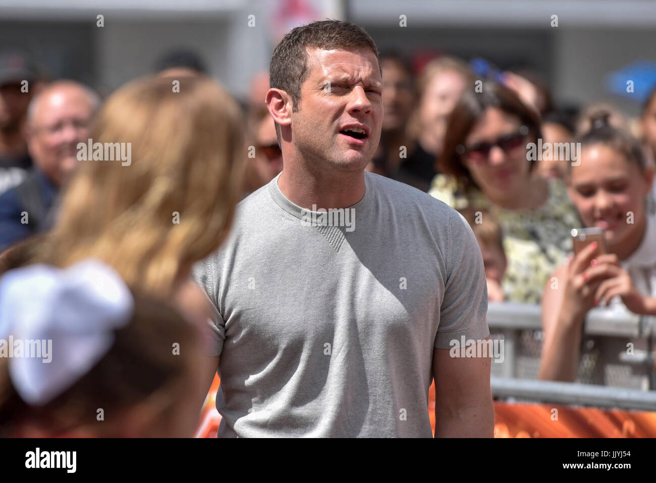 London, UK. 21 July 2017. Dermot O'Leary, TV show host, meets ...