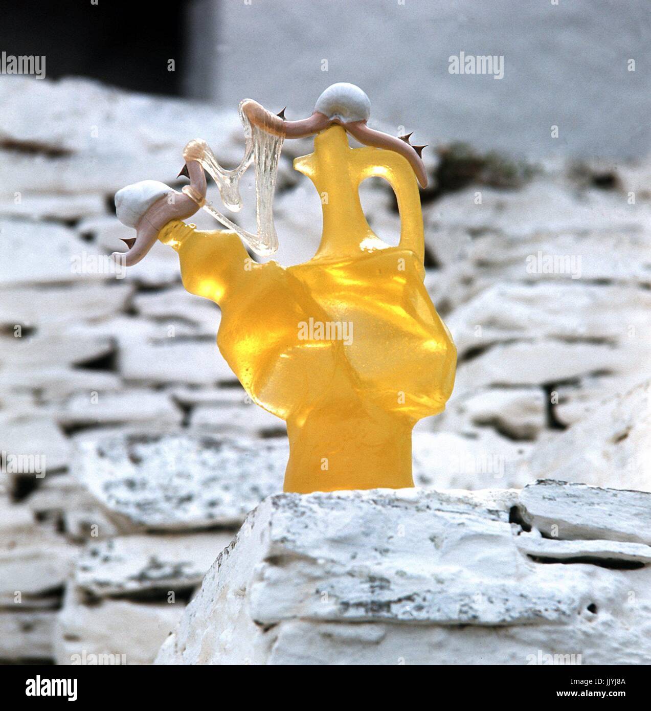 Yellow object by artist Salvador Dali on the grounds of his residence ...