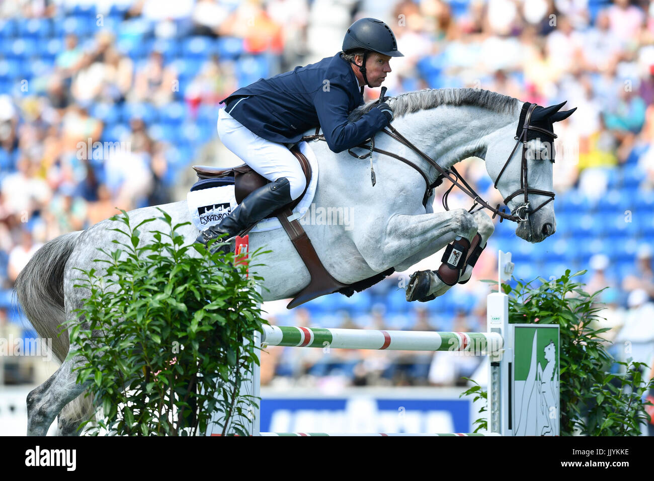 Aachen, Germany. 21st July, 2017. German show jumper Markus Beerbaum ...