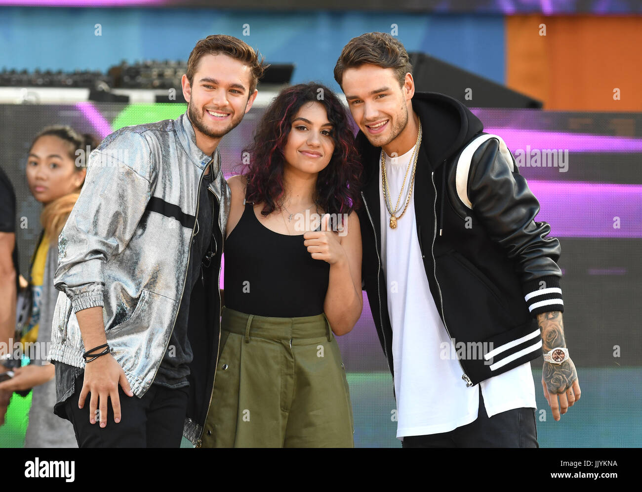 NEW YORK, NY - JULY 21: Zedd, Alessia Cara and Liam Payne perform in ...
