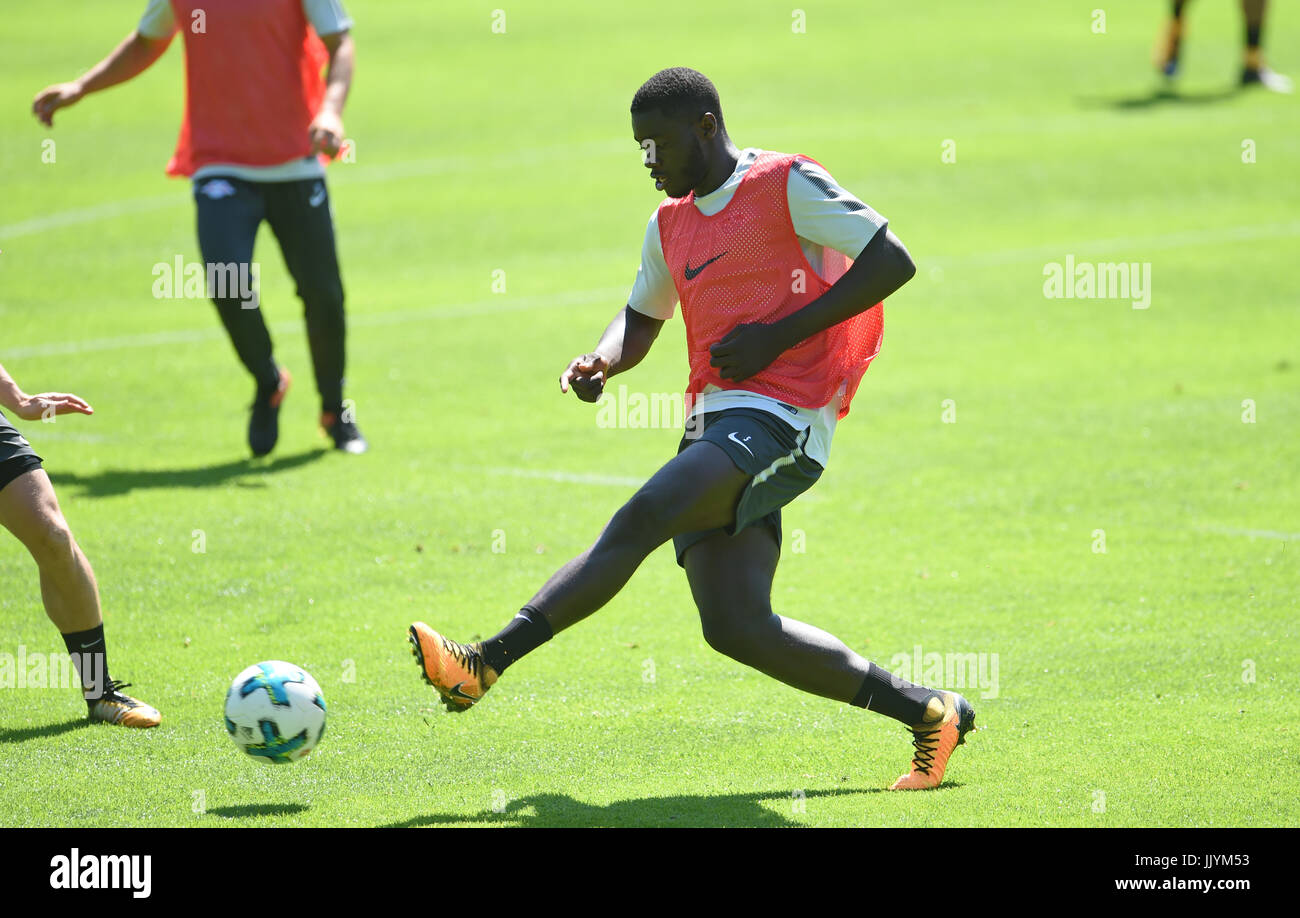 Seefeld, Austria. 21st July, 2017. Dayot Upamecano of RB Leipzig plays ...