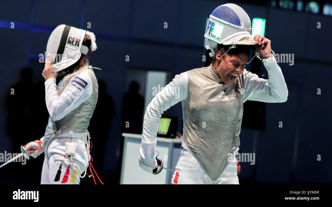 Leipzig, Germany. 21st July, 2017. The German foil fencer Anne Sauer ...