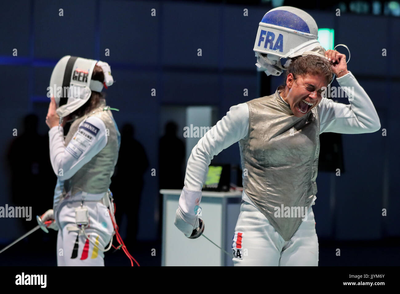 Leipzig, Germany. 21st July, 2017. The German foil fencer Anne Sauer ...