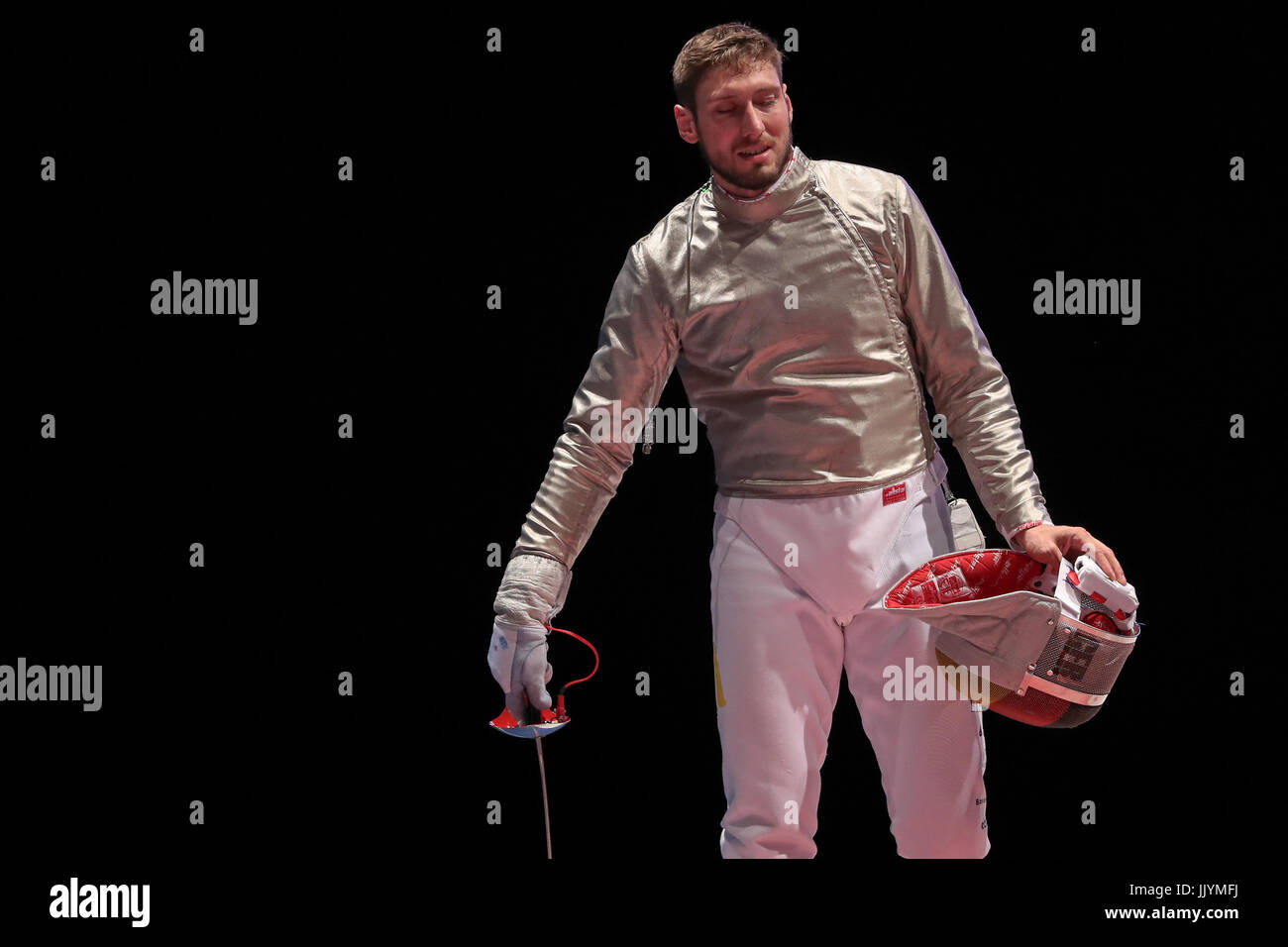 Leipzig, Germany. 21st July, 2017. The German sabre fencer Max Hartung ...