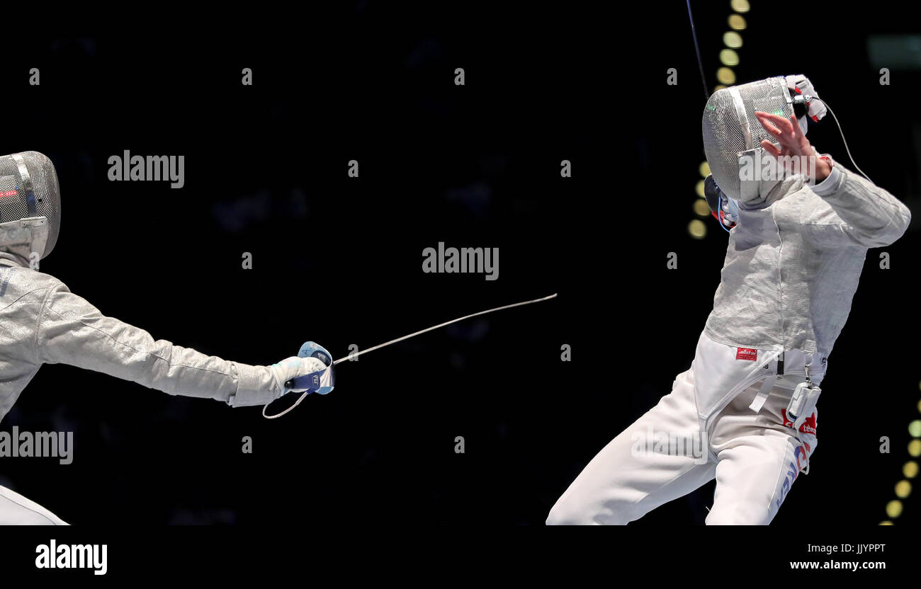 Leipzig, Germany. 21st July, 2017. The Hungarian sabre fencer Andras ...