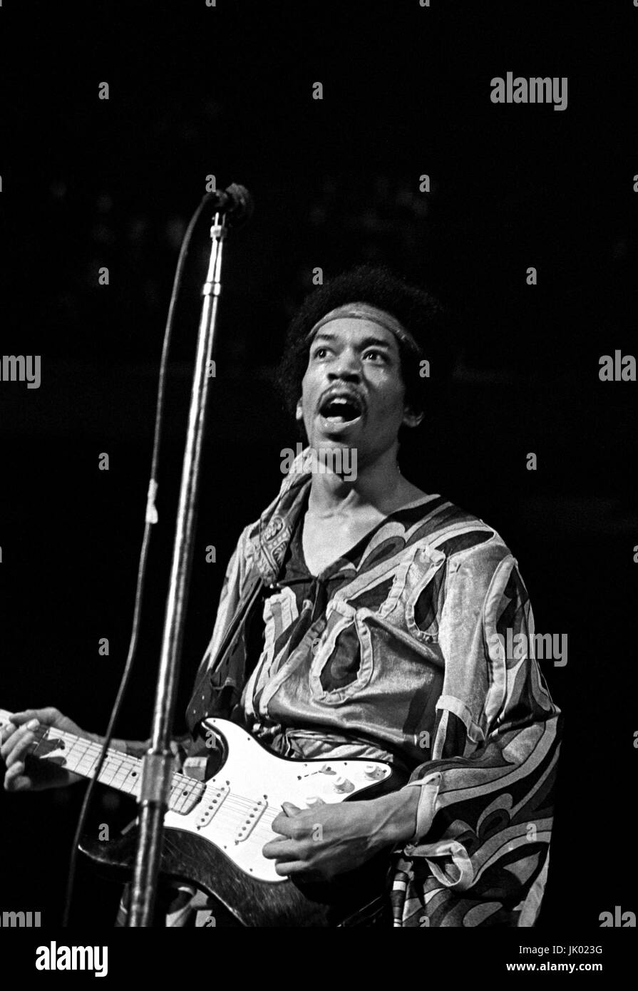 Jimi Hendrix performing at the Boston Garden in Boston, MA on June 27 ...