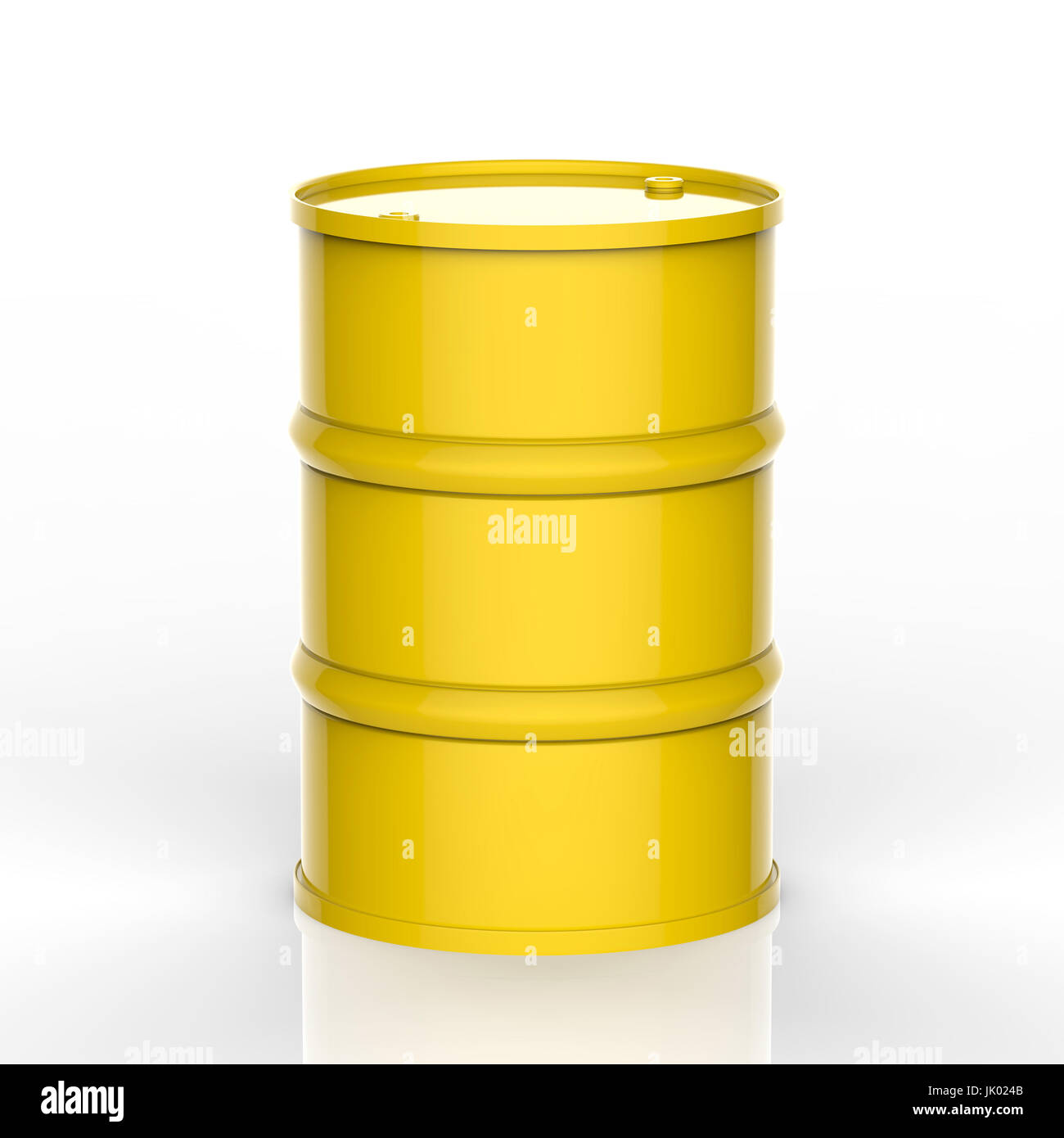 3d rendering yellow barrel on white background Stock Photo - Alamy