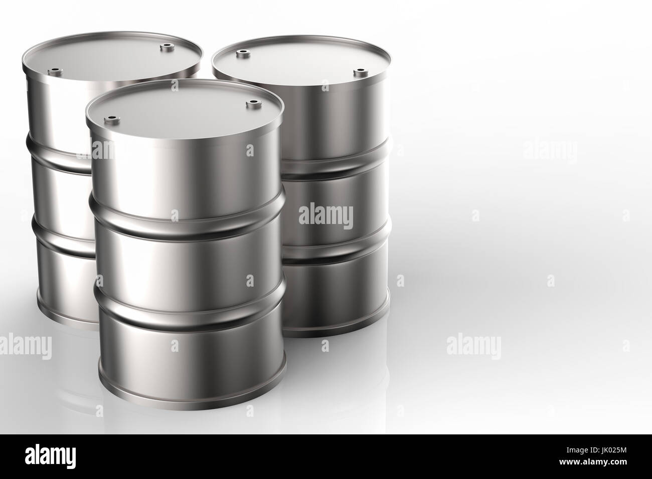 3d rendering group of metal oil barrels Stock Photo - Alamy
