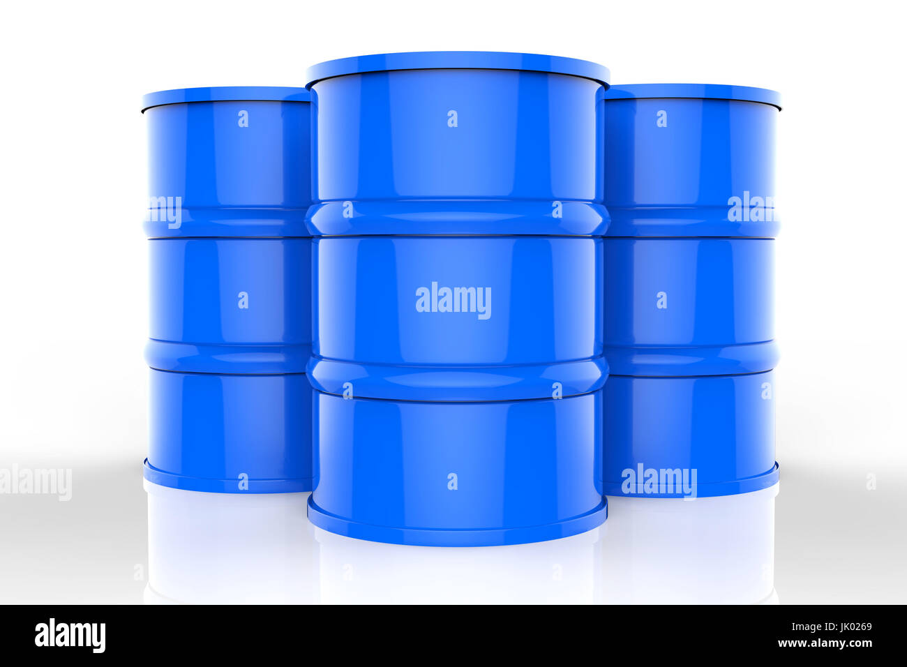 3d rendering group of blue oil barrels Stock Photo - Alamy