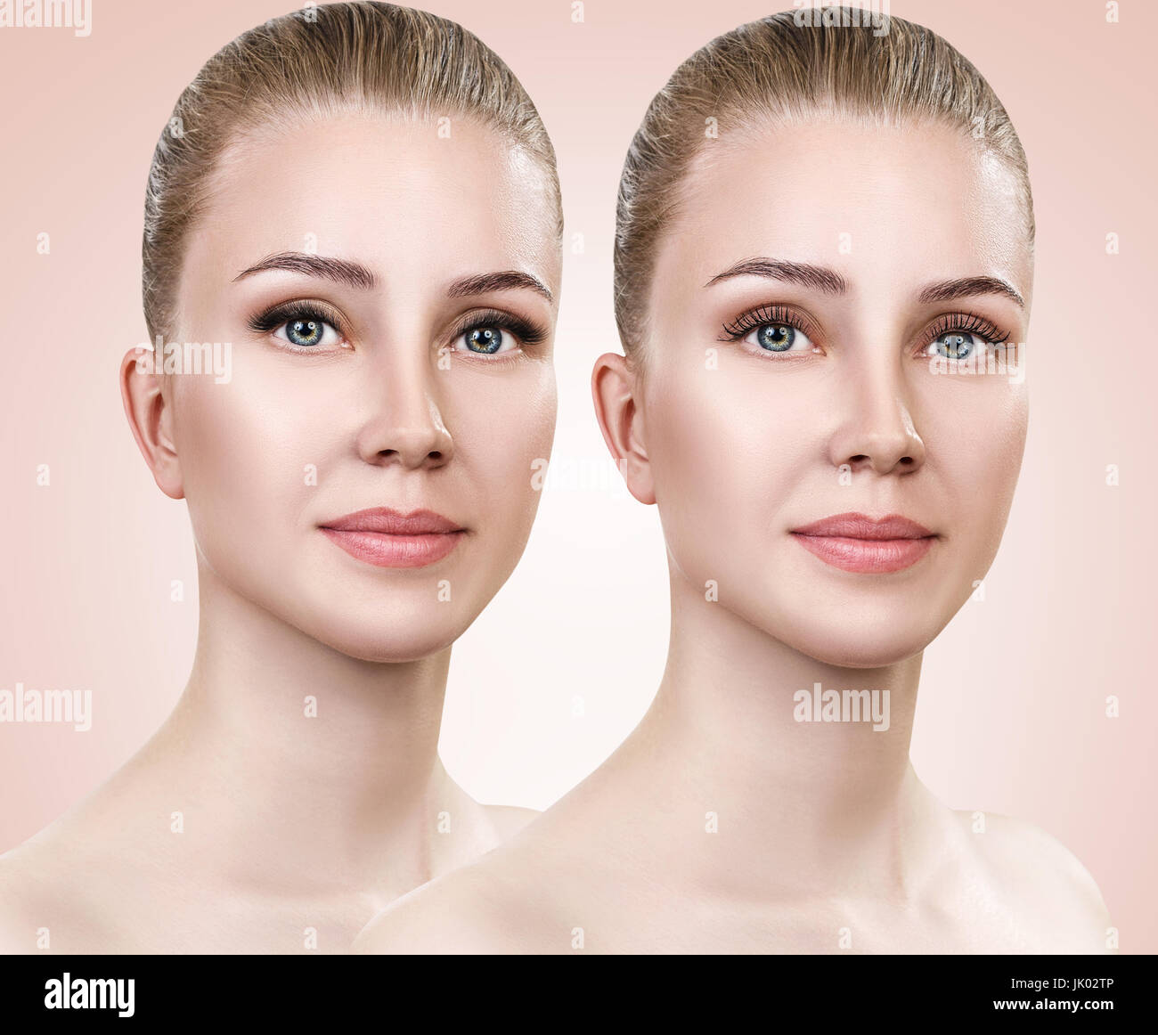 Portrait difference comparison hi-res stock photography and images - Alamy