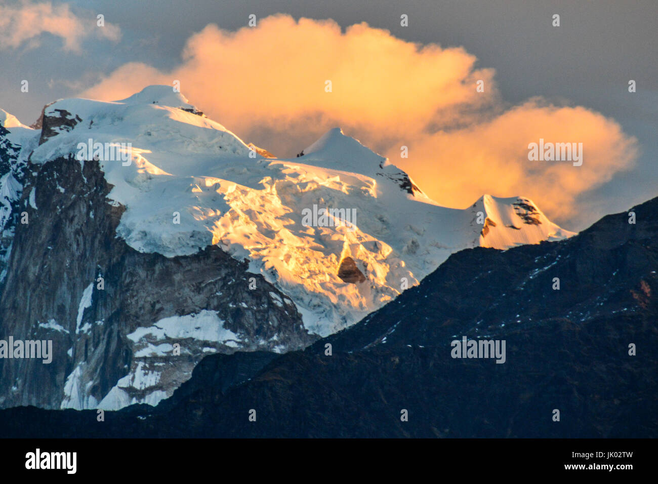 The Annapurna mountain range as seen from a trekker's experience while ...