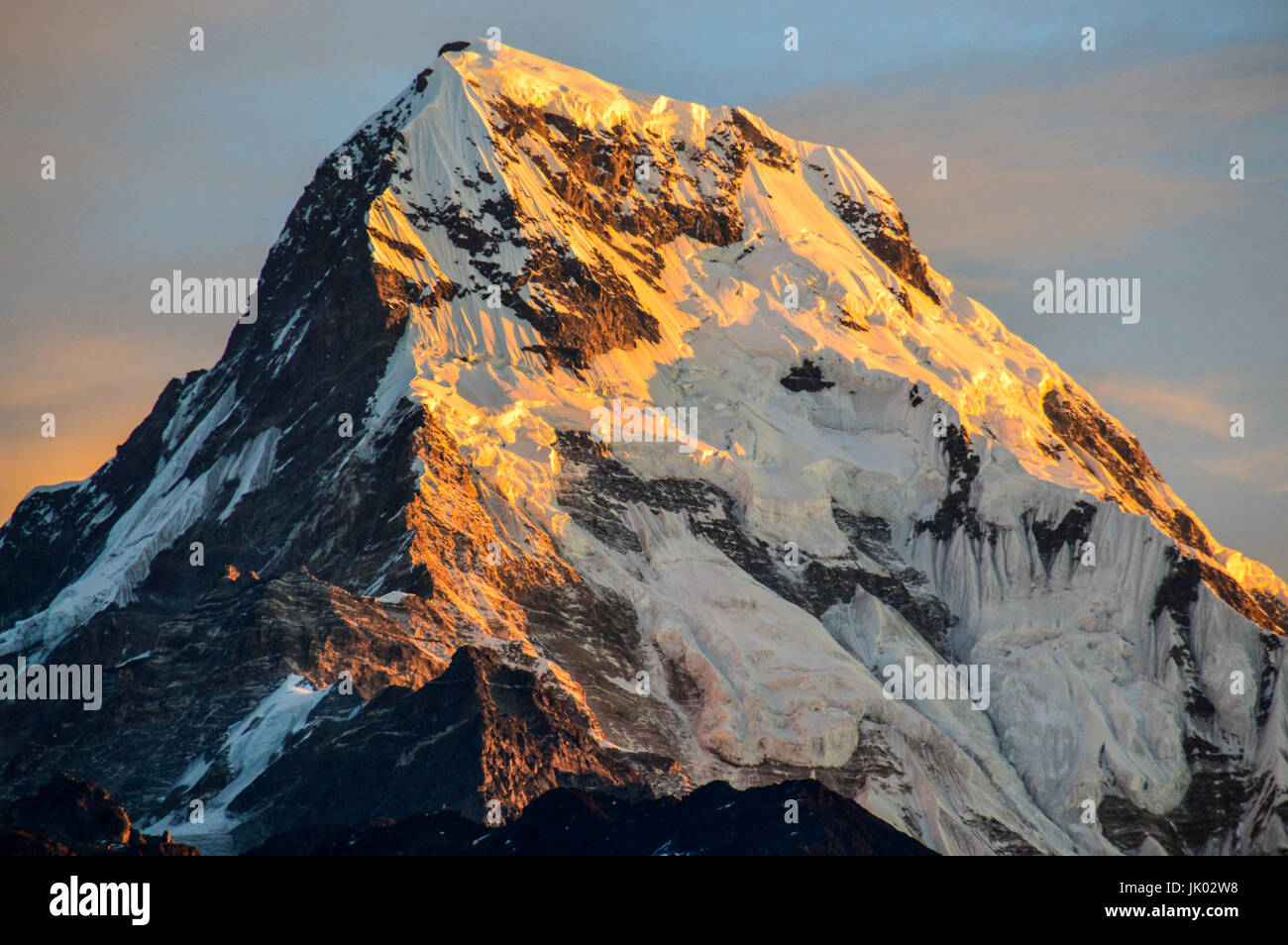 The Annapurna mountain range as seen from a trekker's experience while ...
