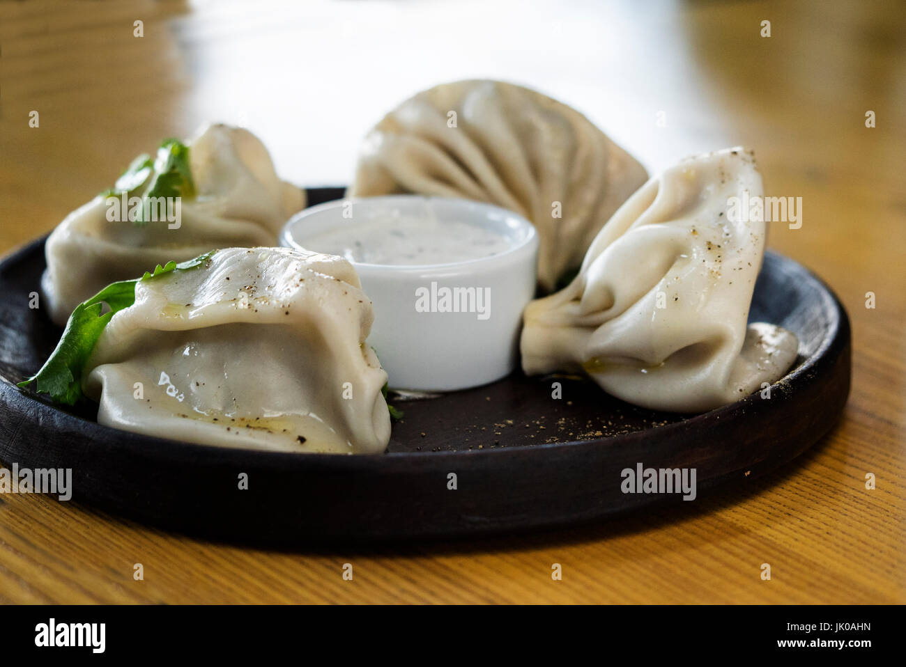 Georgian dumplings restaurant hi-res stock photography and images - Alamy