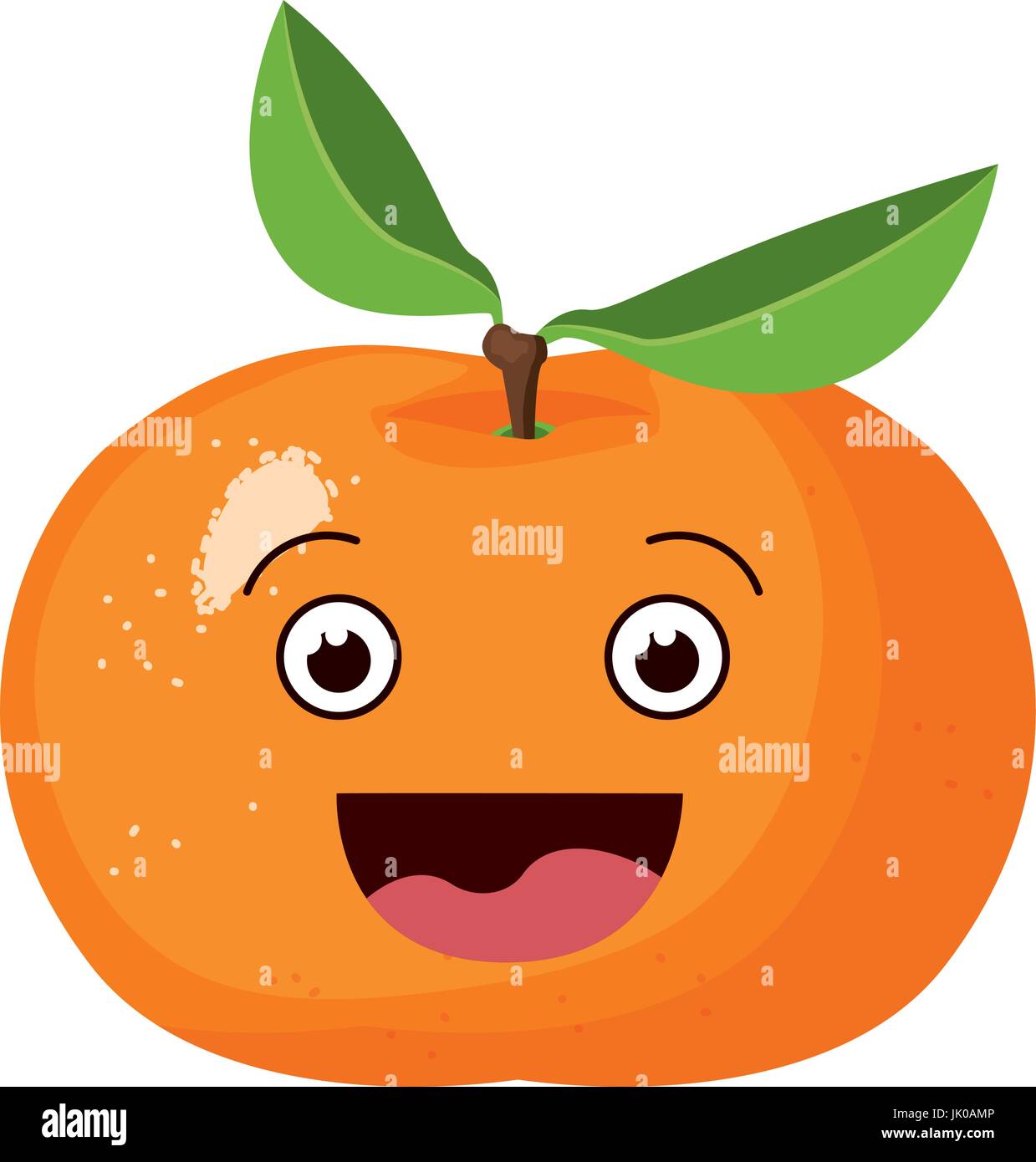 white background with realistic silhouette of smiling cartoon tangerine ...