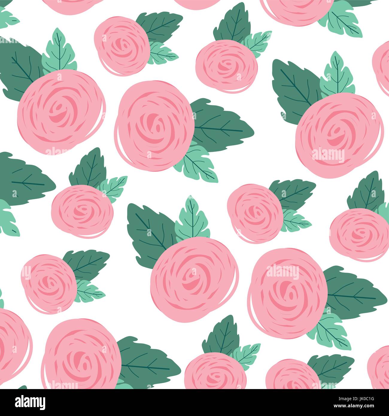 white background with colorful pattern of rose flowers Stock Vector ...
