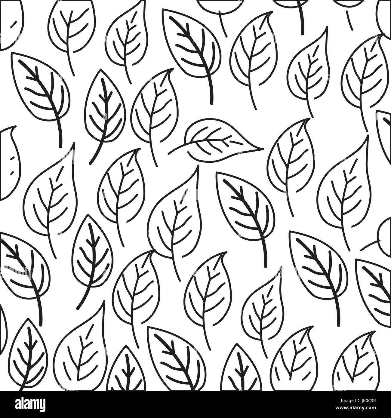 white background with monochrome pattern of ovoid leaves Stock Vector ...