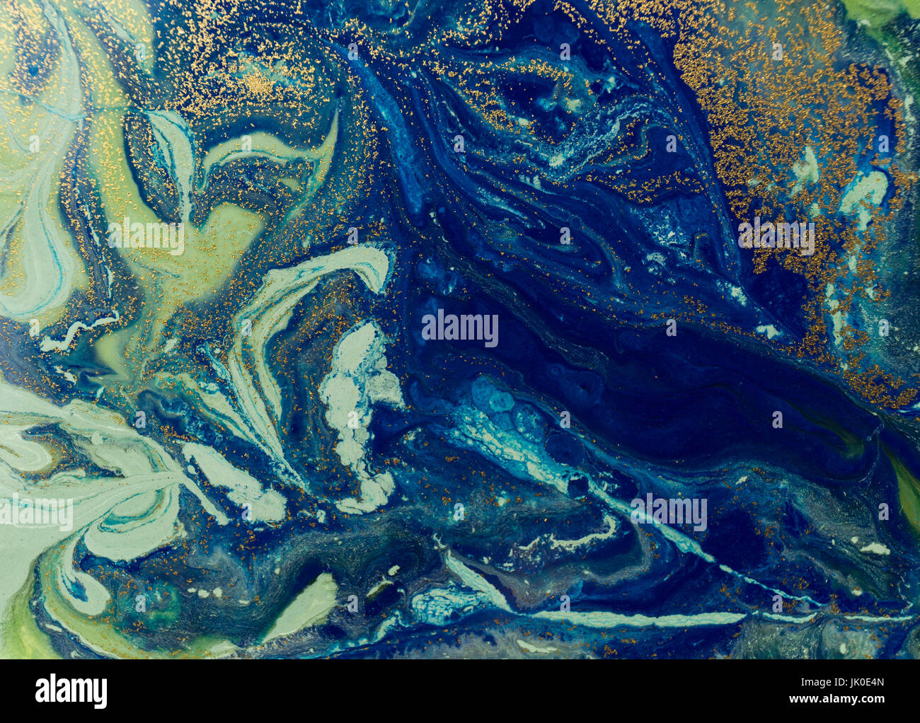 Marbled blue and golden abstract background. Liquid marble pattern ...