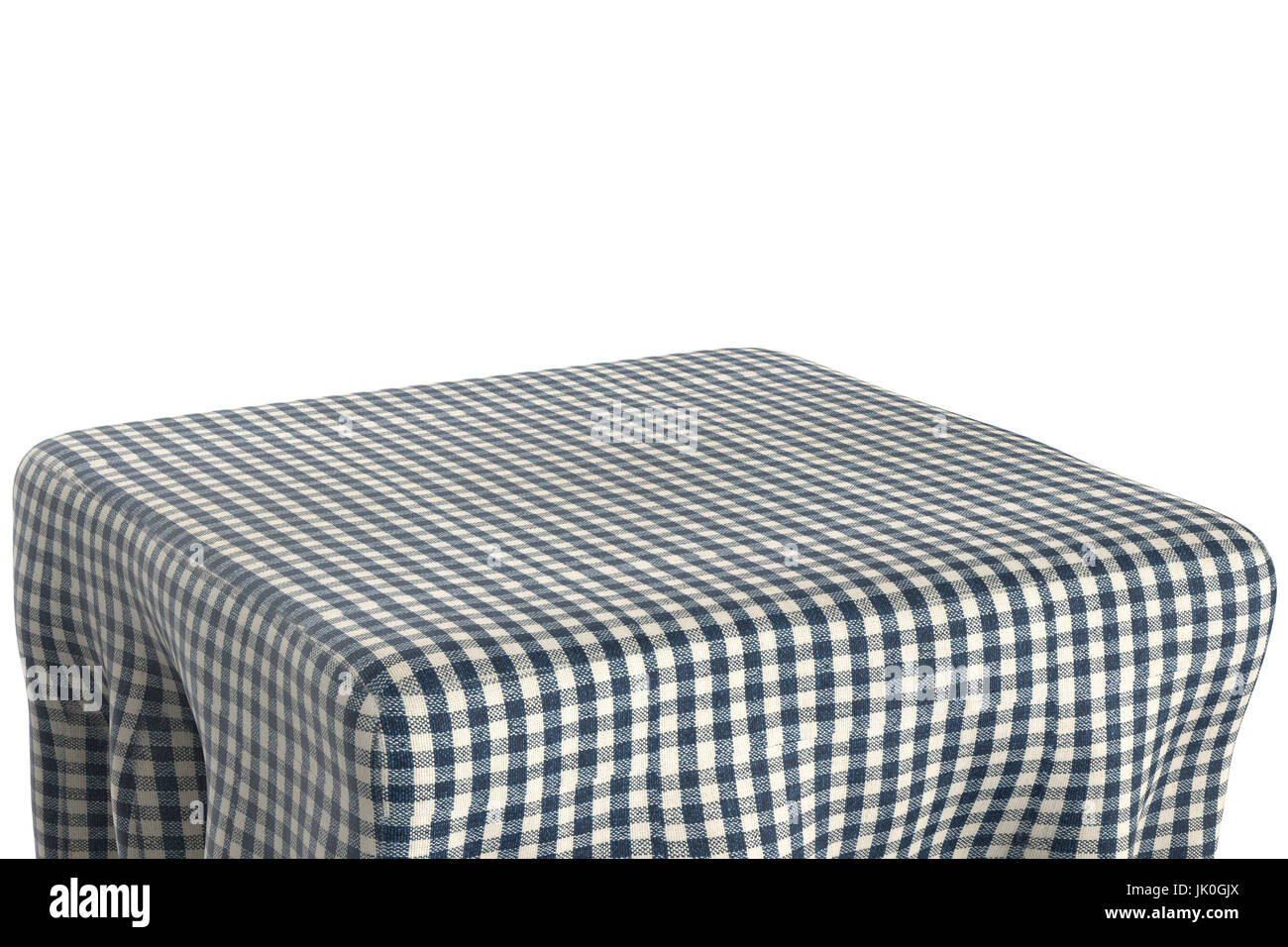 3d rendering square table with tablecloth on white background Stock ...