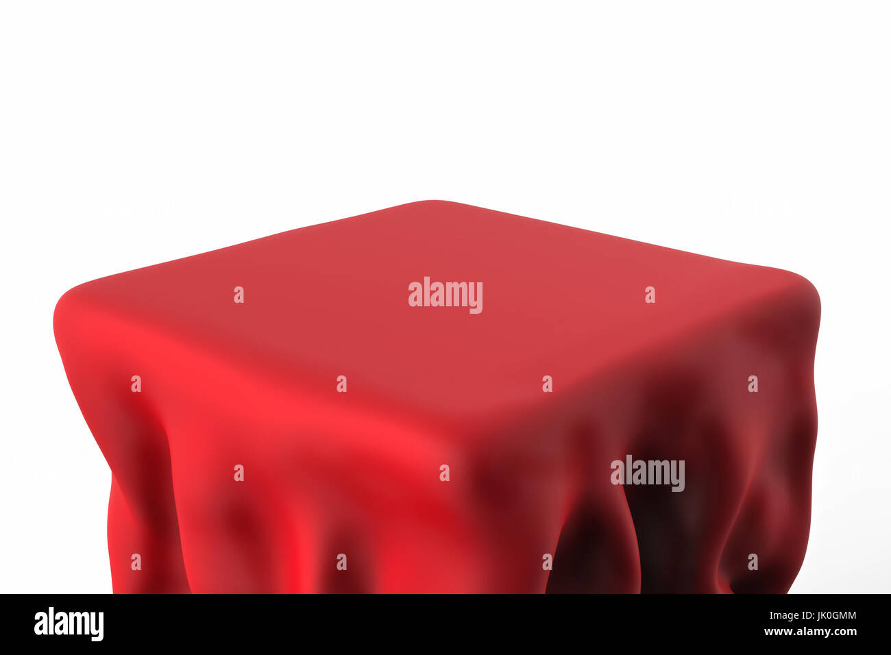 3d rendering square table with red cloth isolated on white Stock Photo ...
