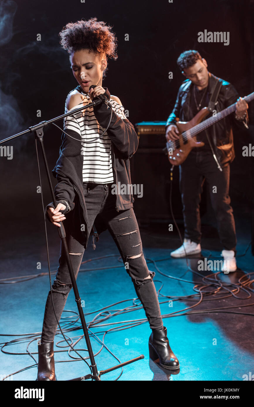 Female rock singer on stage hi-res stock photography and images - Alamy