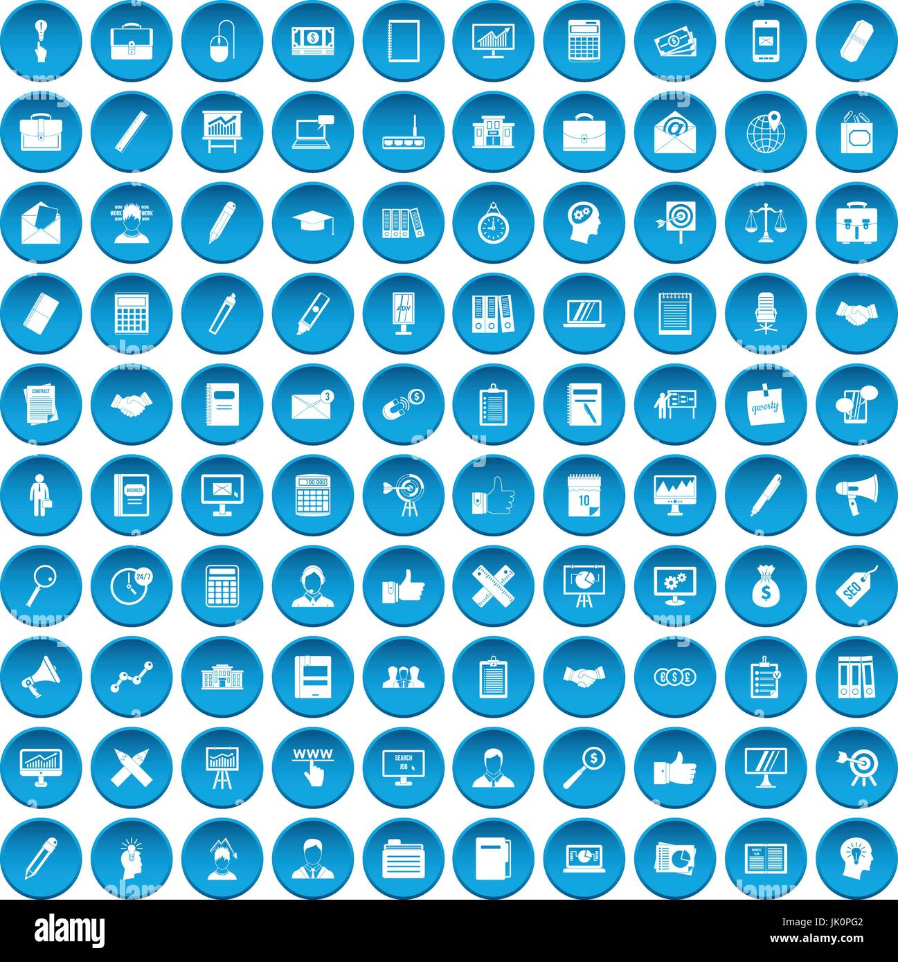 100 finance icons set blue Stock Vector Image & Art - Alamy