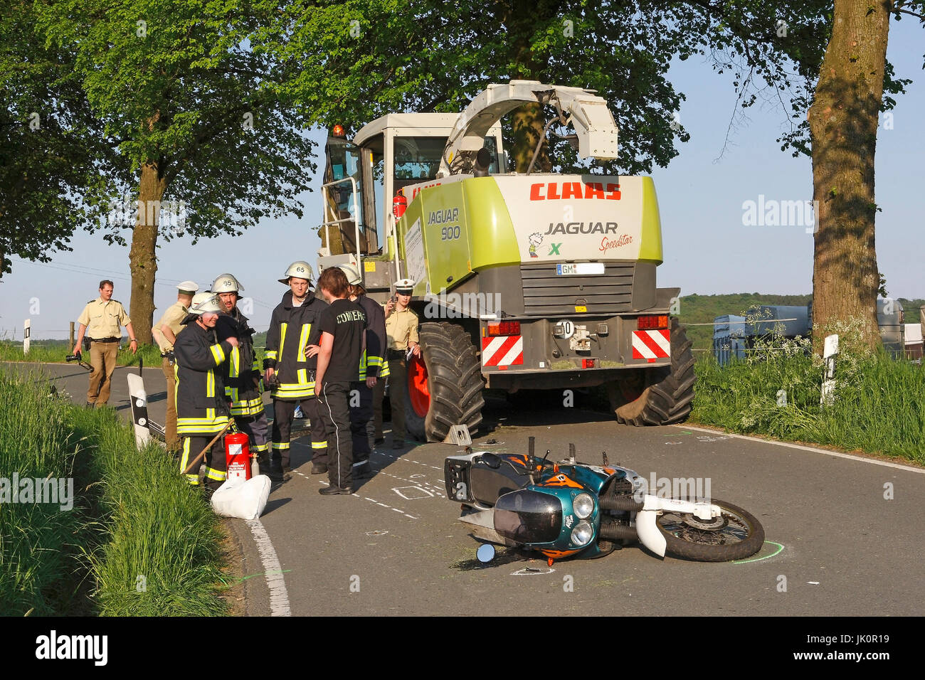 Motorcycle accident with a harvester hi-res stock photography and ...