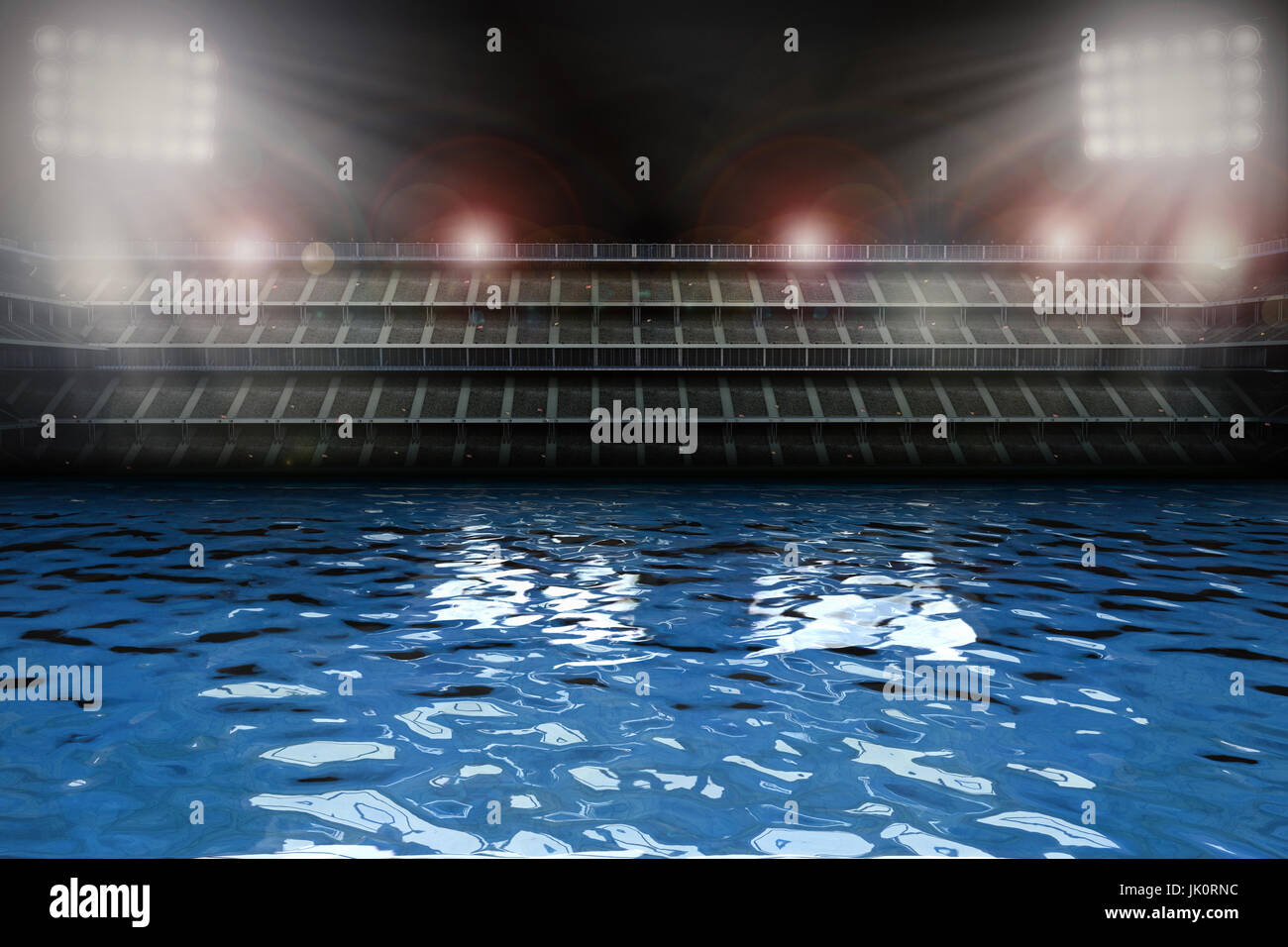 3d rendering swimming pool with stadium background Stock Photo - Alamy