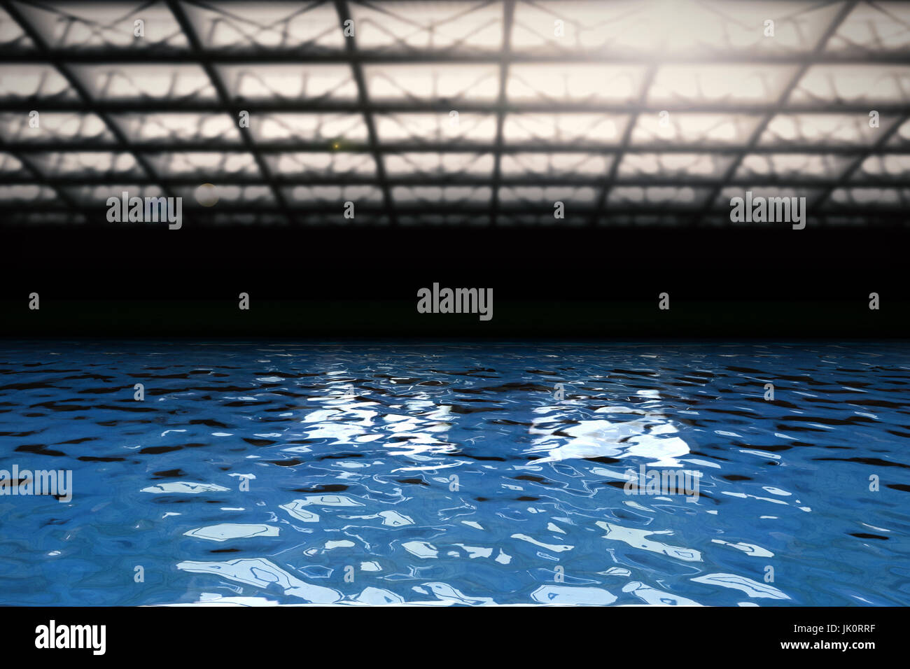 3d rendering indoor swimming pool with shining lights Stock Photo - Alamy
