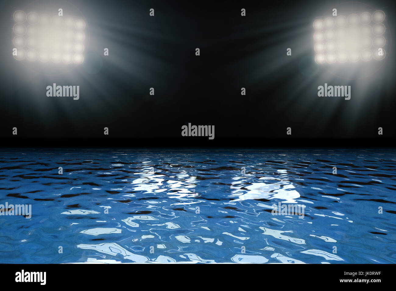 3d rendering indoor swimming pool with shining lights Stock Photo - Alamy