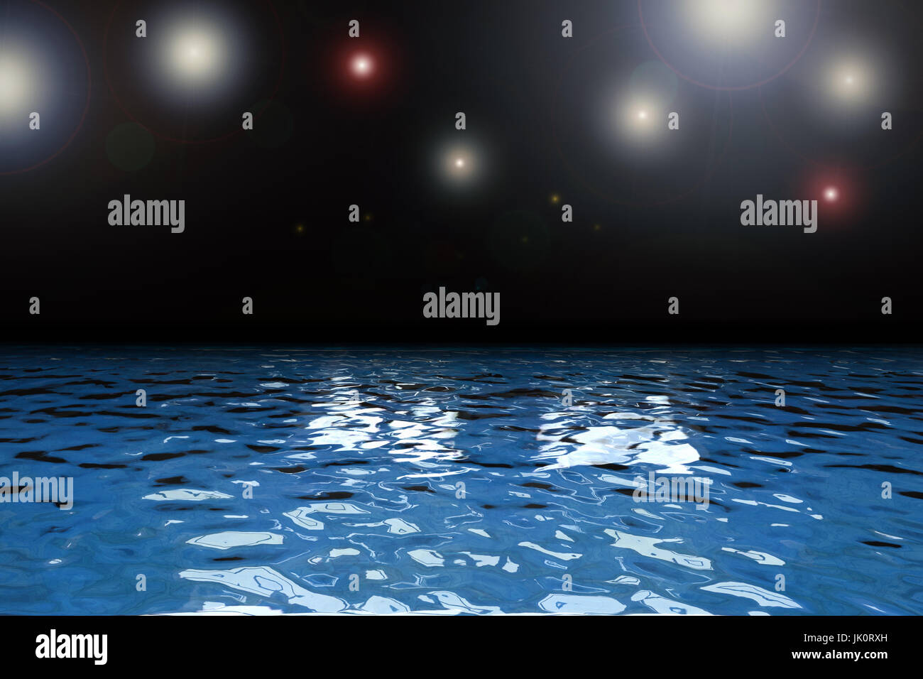 3d rendering indoor swimming pool with shining lights Stock Photo - Alamy
