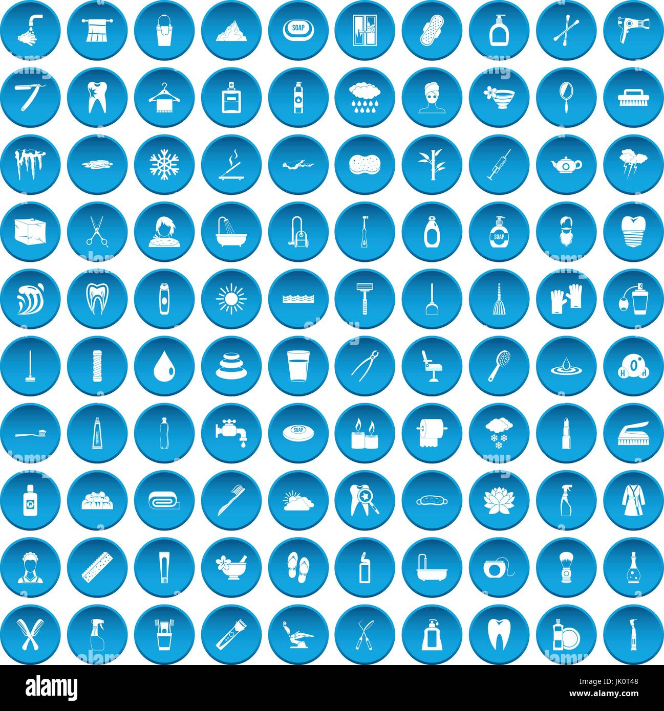 100 hygiene icons set blue Stock Vector Image & Art - Alamy