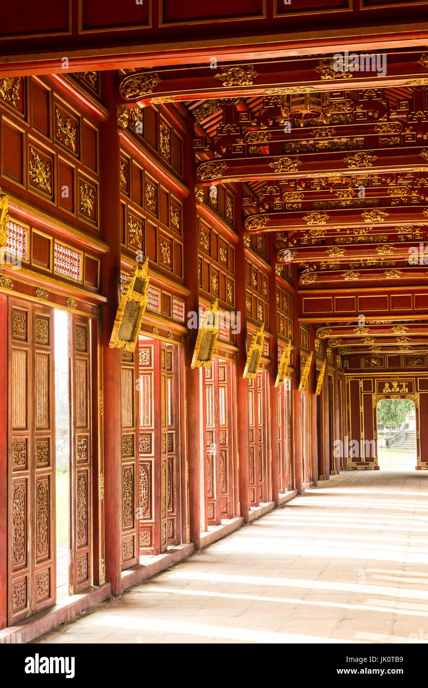 Red corridor in the Citadel - Hue - 11 March 2017 Stock Photo - Alamy