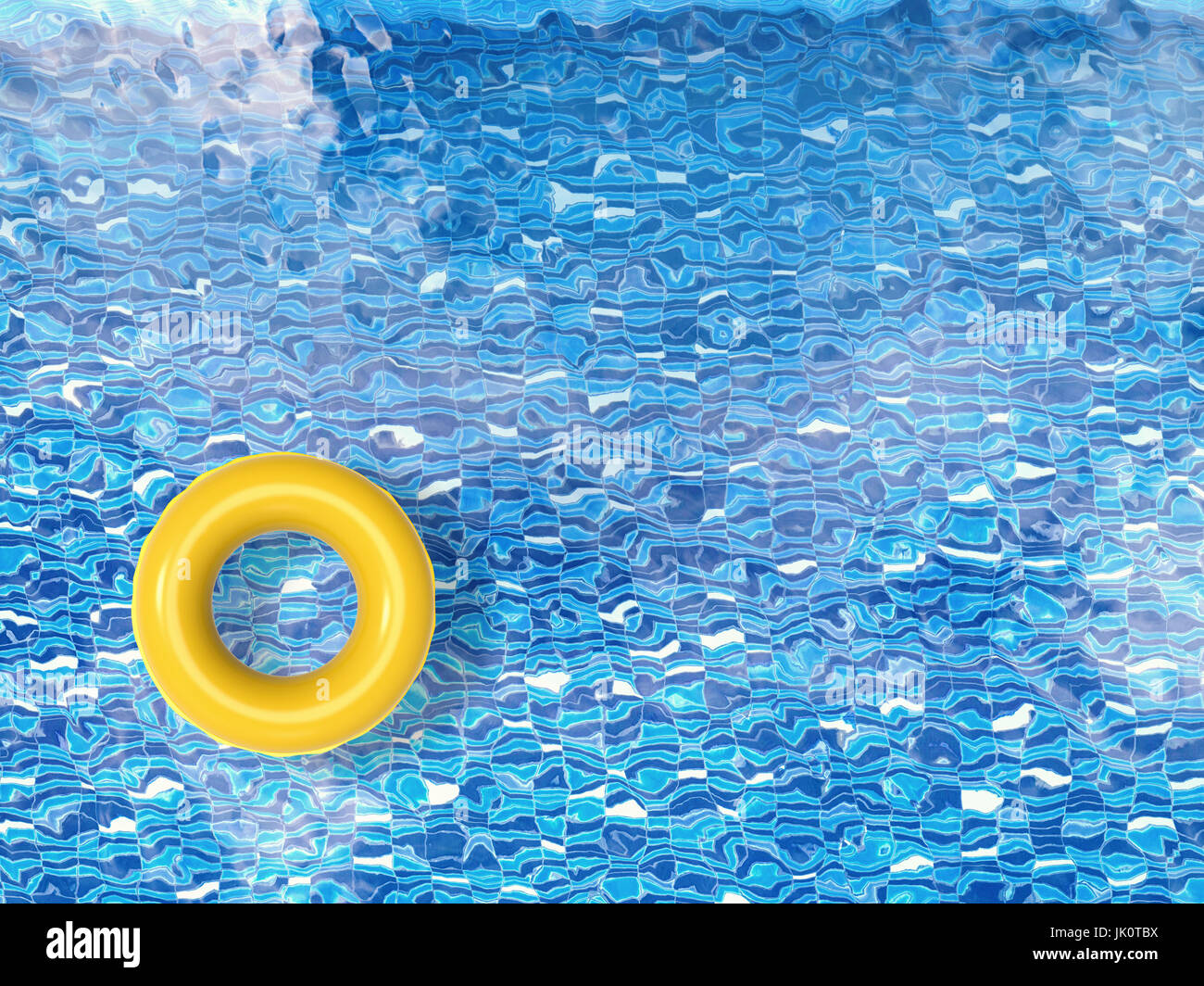 3d rendering pool top view with swim ring Stock Photo - Alamy