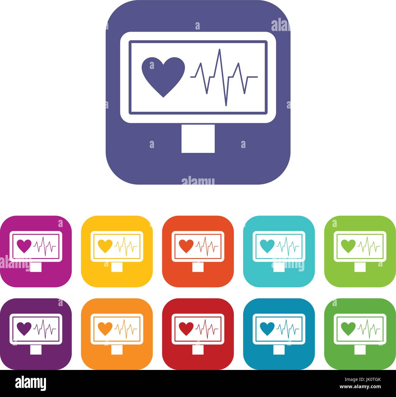 Heartbeat icons set Stock Vector Image & Art - Alamy