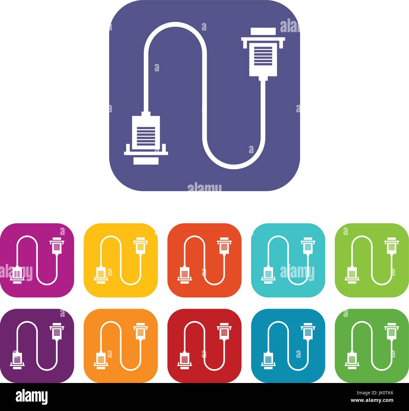 Cable wire computer icons set Stock Vector Image & Art - Alamy