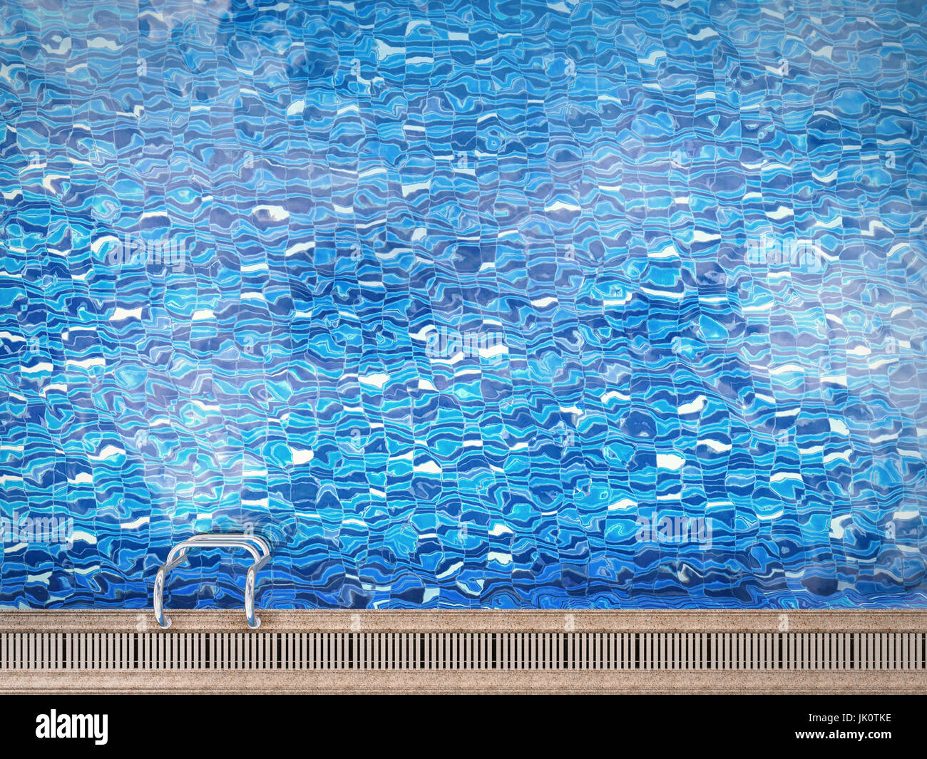 3d rendering pool top view with wooden floor and ladder Stock Photo - Alamy